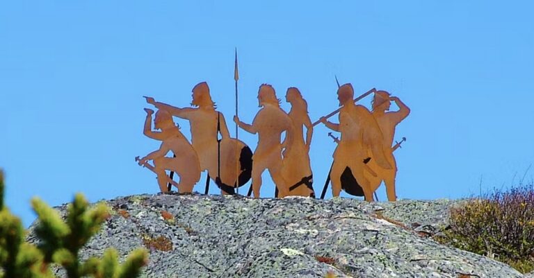 Newfoundland-The iron sculpture at the L’anse aux Meadows National ...